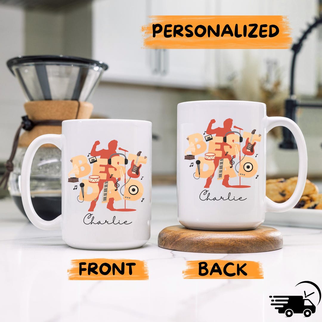 Musician Dad Mug, Gift for Singer, Custom Musician Gift, Custom Best ...
