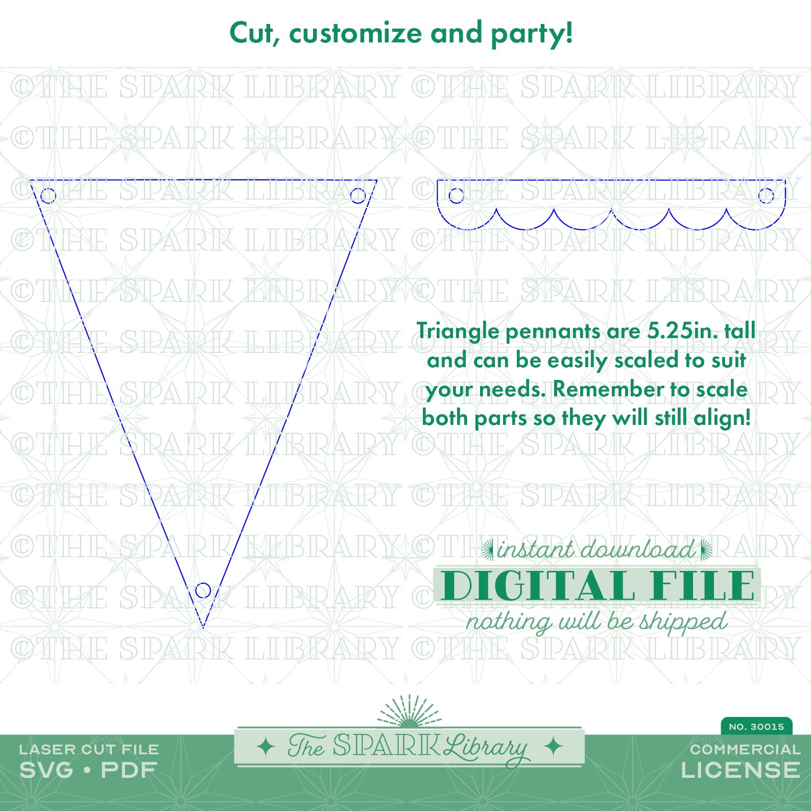 Scalloped Pennant Banner SVG | Laser Cut File for DIY Bunting With ...