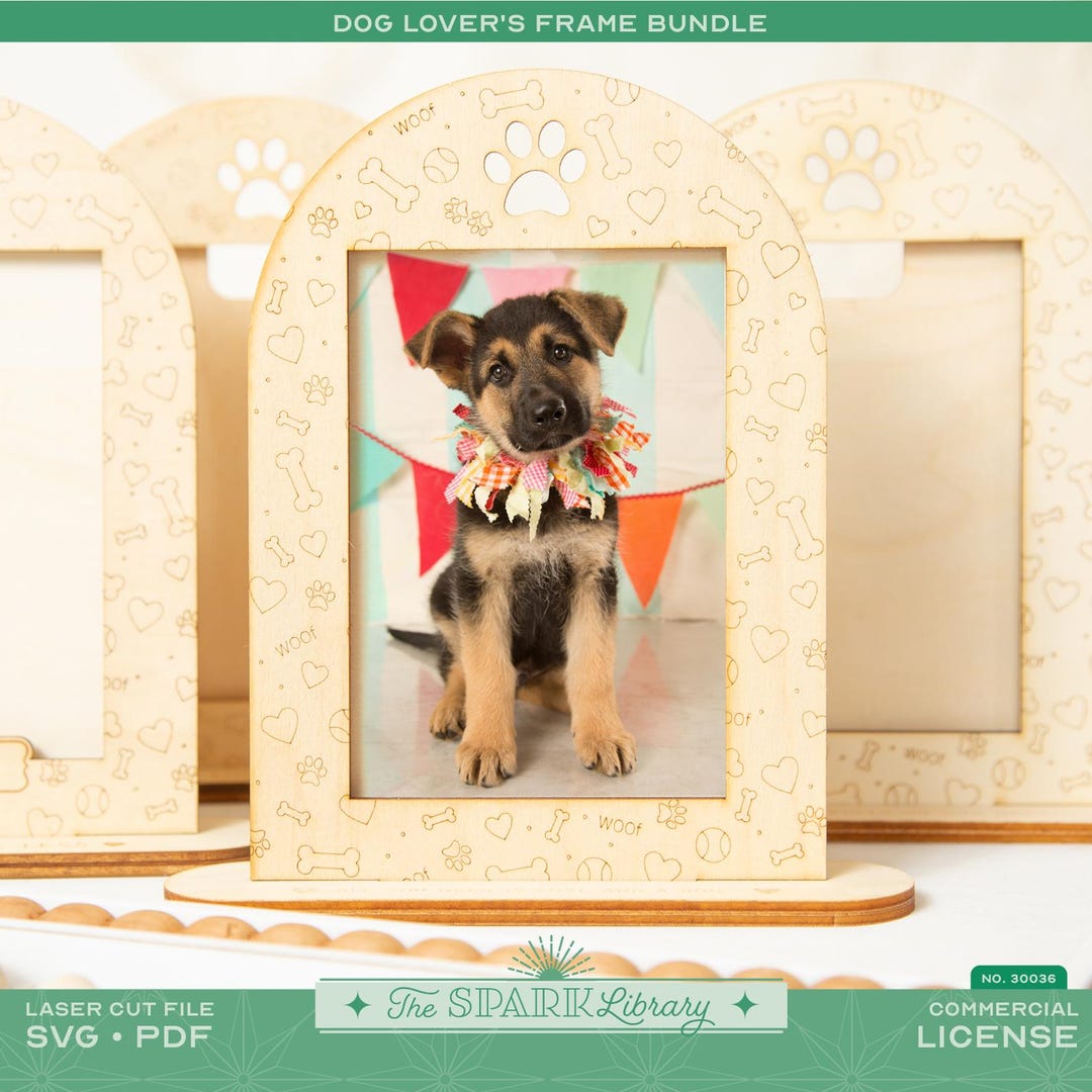Dog Photo Frame SVG Bundle | Laser Cut Files for 3.5x5 Pet Picture ...