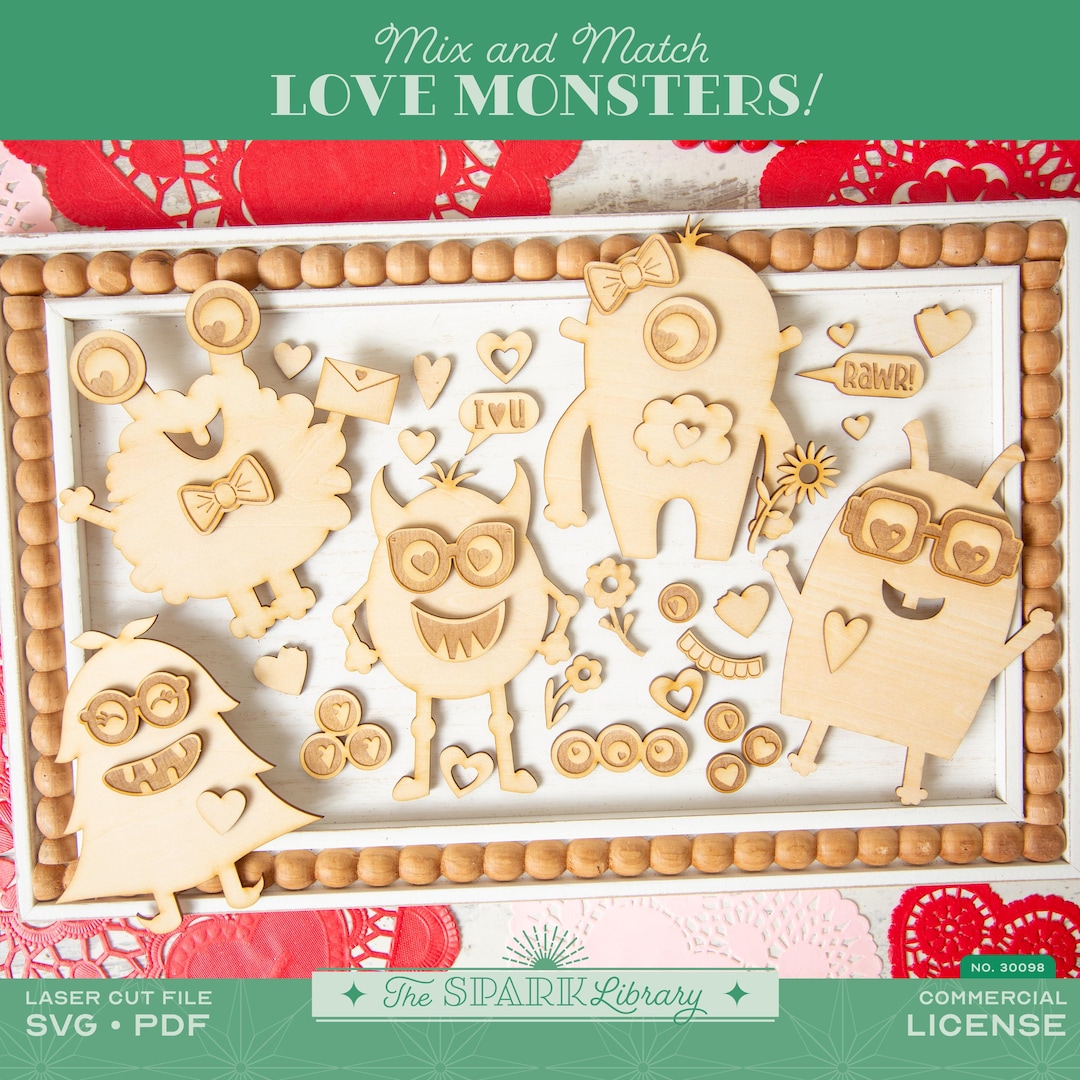 Mix-and-match Monster Kit SVG Bundle | Laser Cut Files for DIY Kids ...