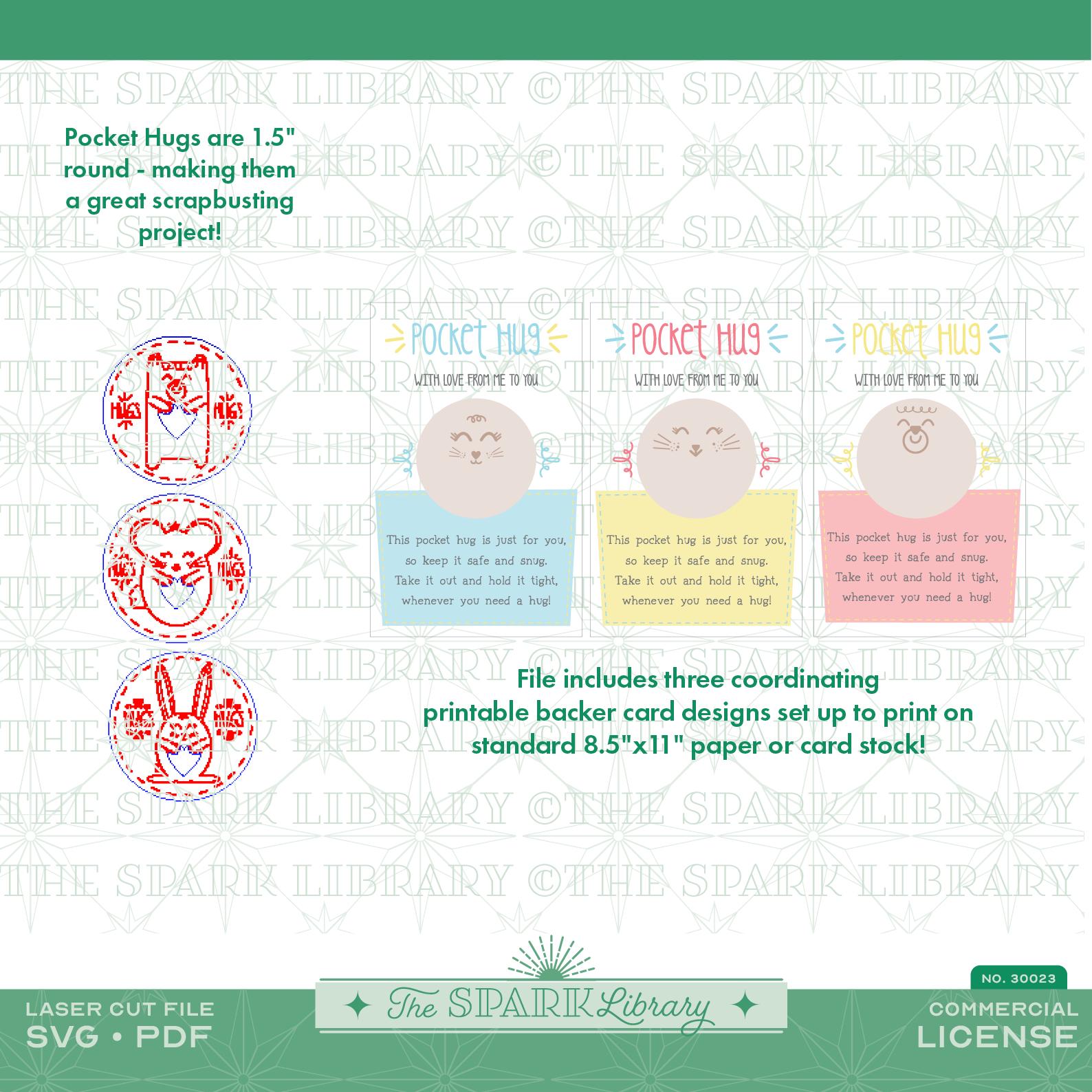 Pocket Hug SVG Bundle: Laser Cut File With Backer Card (digital ...