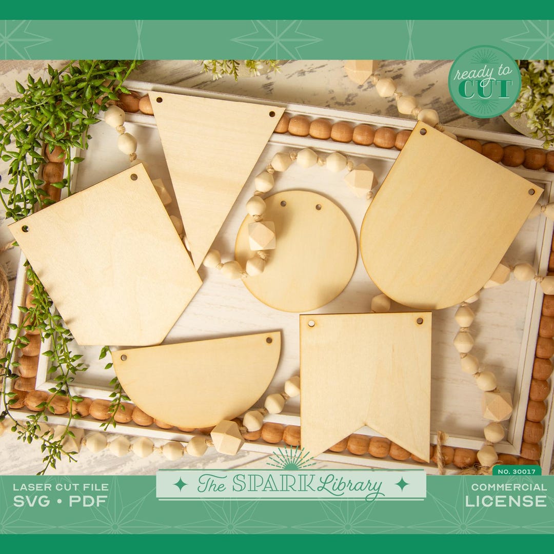 Pennant Banner Shape Bundle SVG | Laser Cut File for DIY Buntings ...