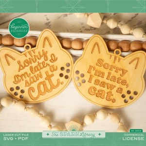 Funny Cat Car Charm SVG Bundle: Laser Cut Files for Ornament or Craft ...