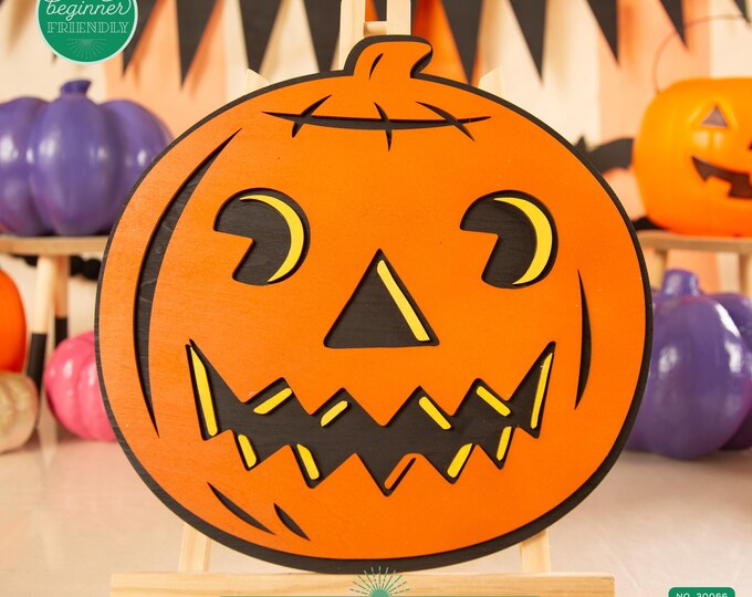Wood Jack O' Lantern Box SVG and Lightburn File, With 4 Faces and Full ...