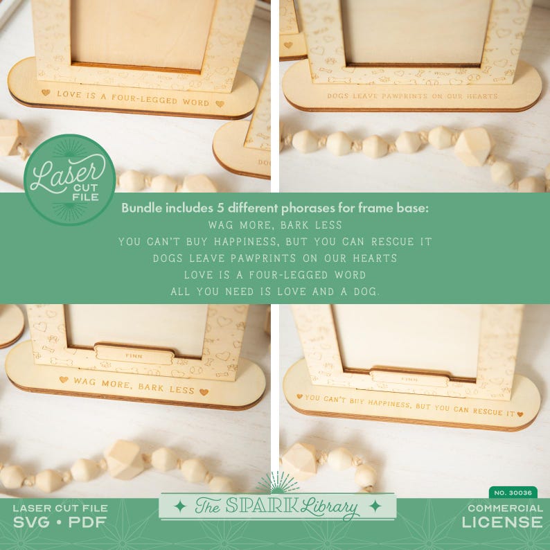 Dog Photo Frame SVG Bundle: Laser Cut Pet Picture Frame (digital ...