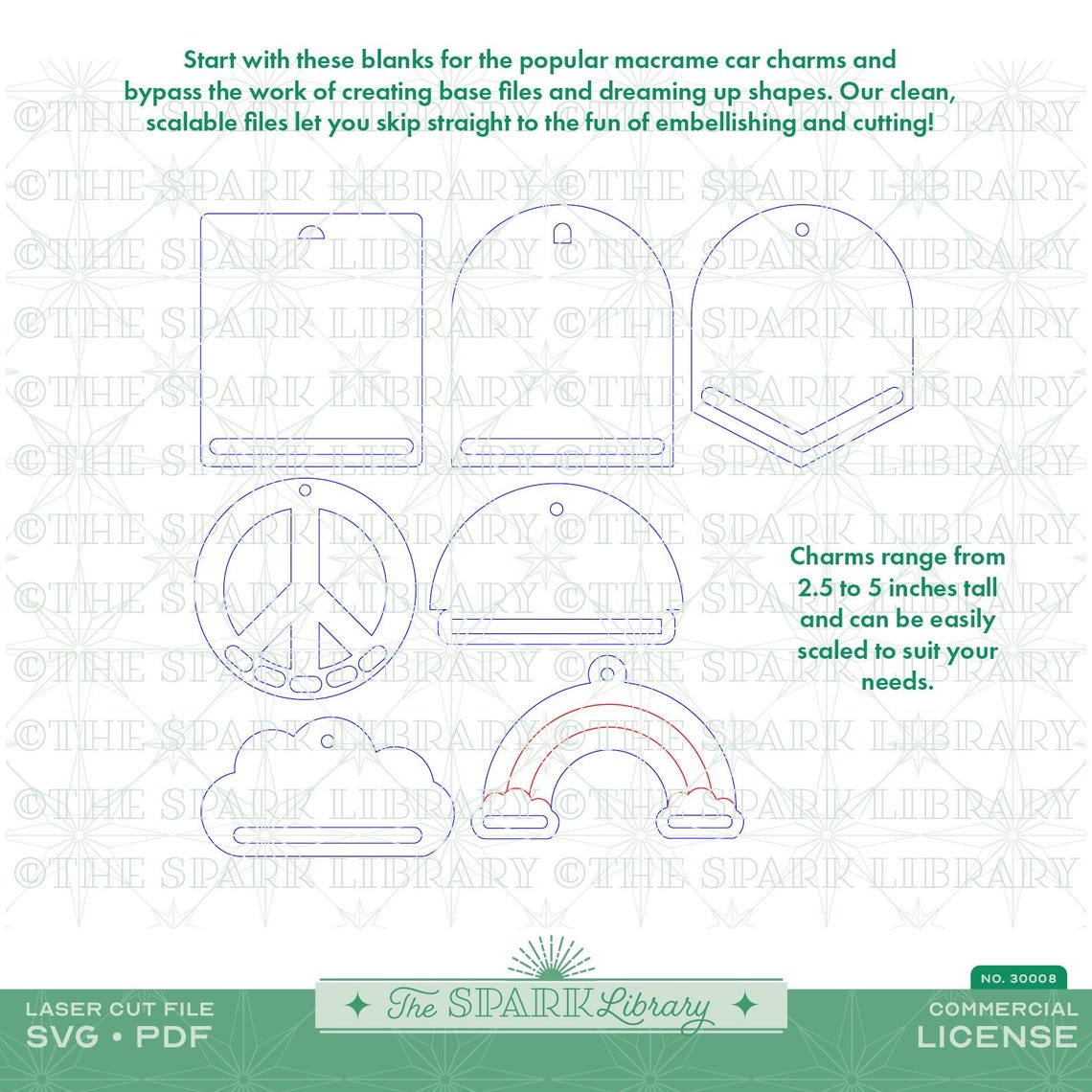 Macrame Car Charm SVG Bundle | Laser Cut Shapes for DIY Craft Kits and ...