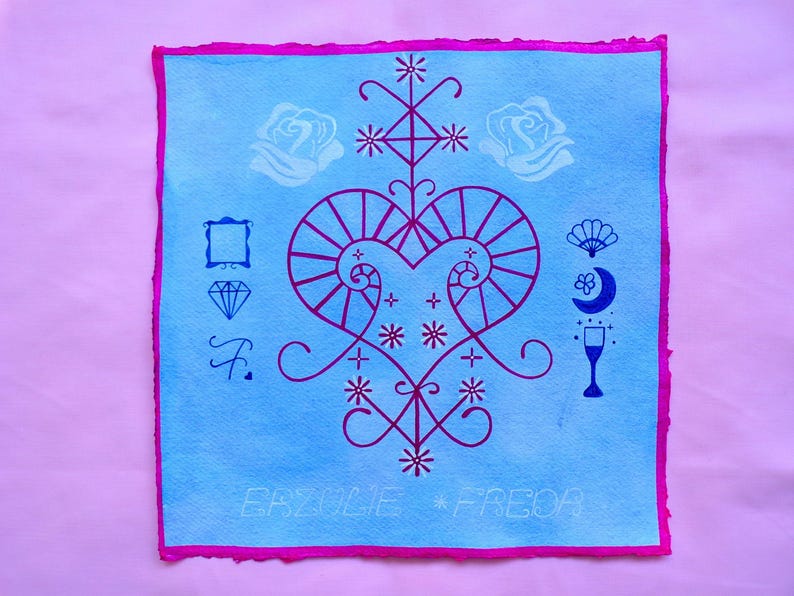 Original Erzulie Freda Veve Painting – Acrylic & Glitter on Handmade ...