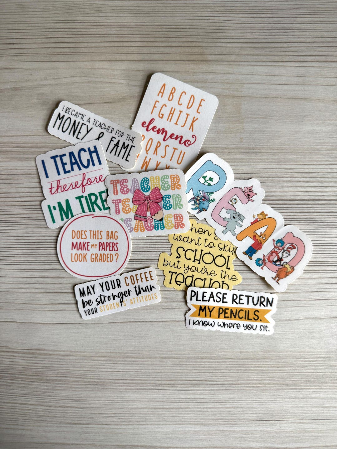 Teacher Stickers: Waterproof Vinyl Decals for Laptops, Tumblers - Etsy