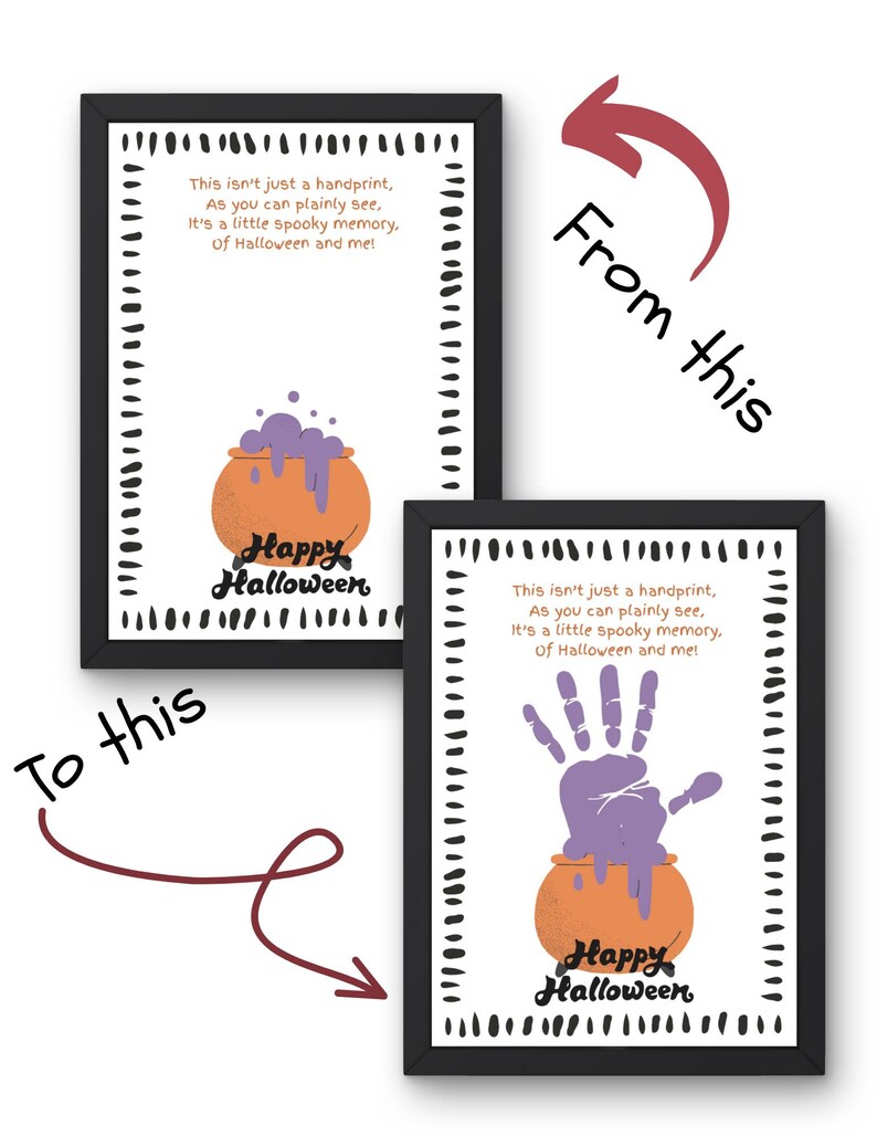 Halloween Handprint Craft Printable | Baby & Kids Keepsake | Halloween ...