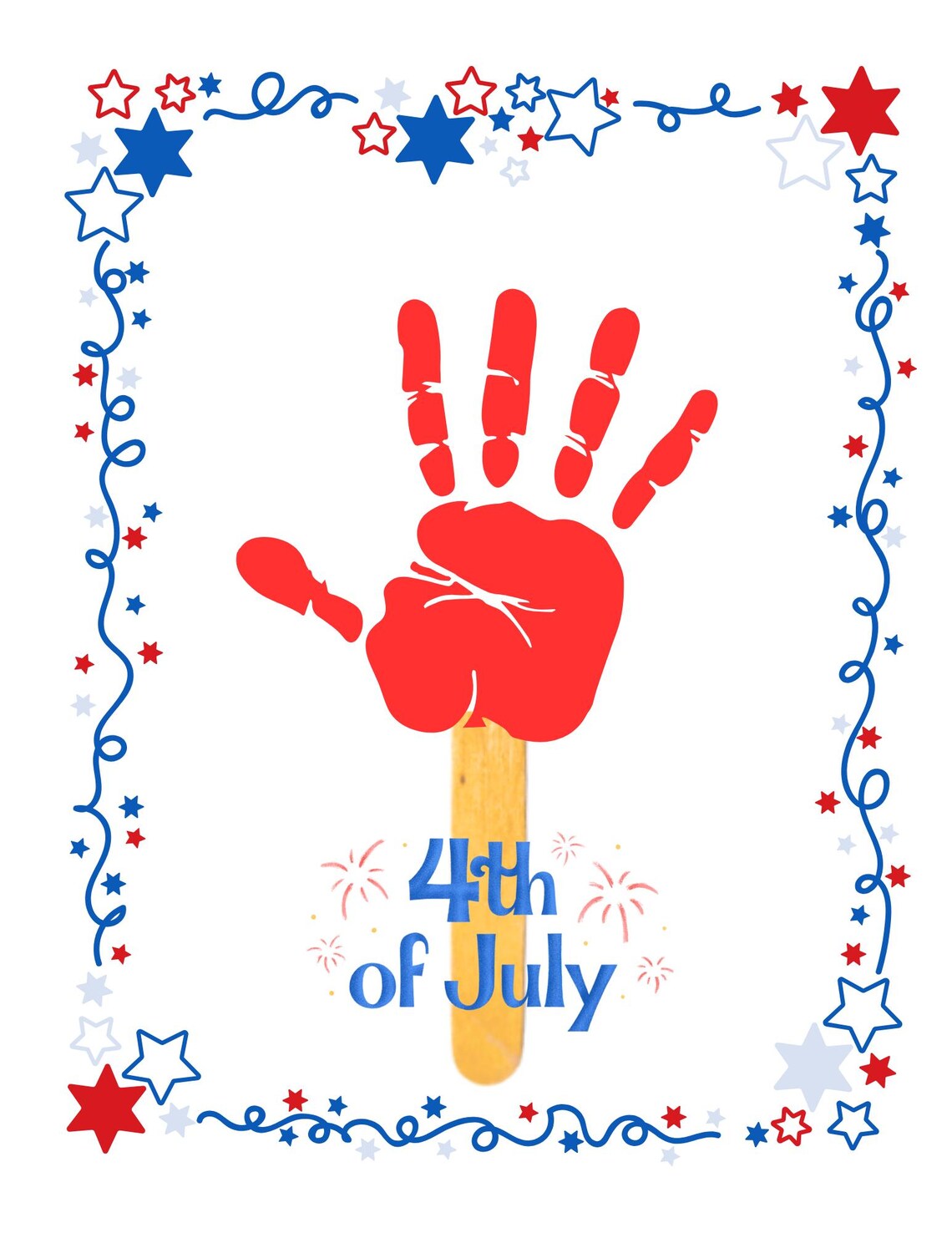 4th of July Popsicle Printable | Patriotic Kids Craft | Independence ...