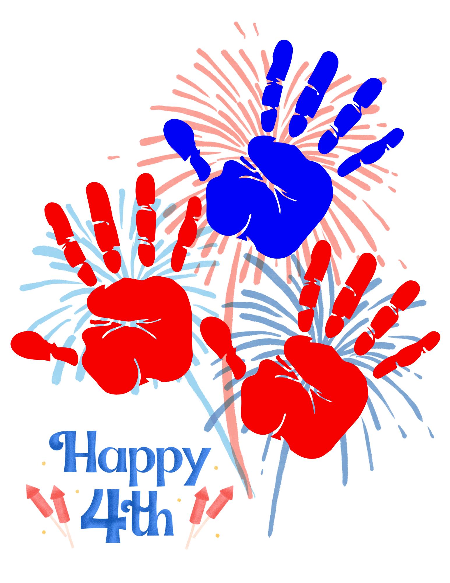 4th of July Handprint Craft Printable | Patriotic Kids Activity ...