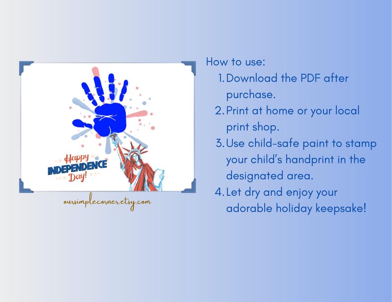 Statue of Liberty Handprint Craft | 4th of July Kids Activity ...