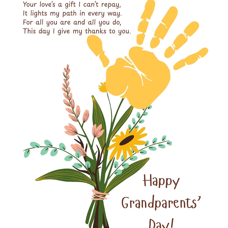 Grandparents Day Handprint Craft - Etsy