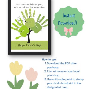 Father’s Day Handprint Tree Craft | "like a Tree You Help Me Grow" Poem ...