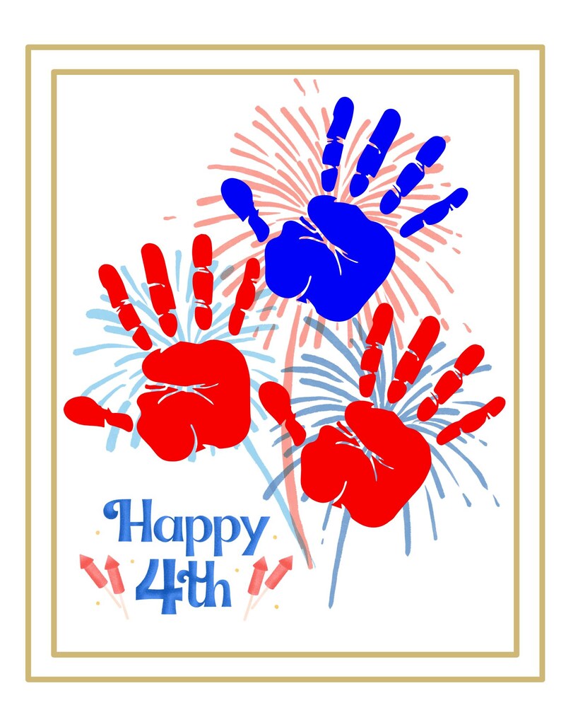 4th of July Handprint Craft Printable | Patriotic Kids Activity ...