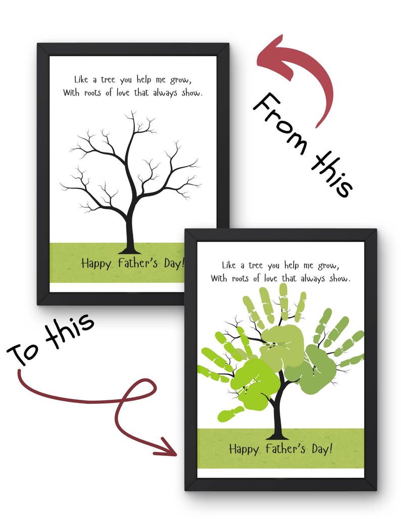 Father’s Day Handprint Tree Craft | "like a Tree You Help Me Grow" Poem ...