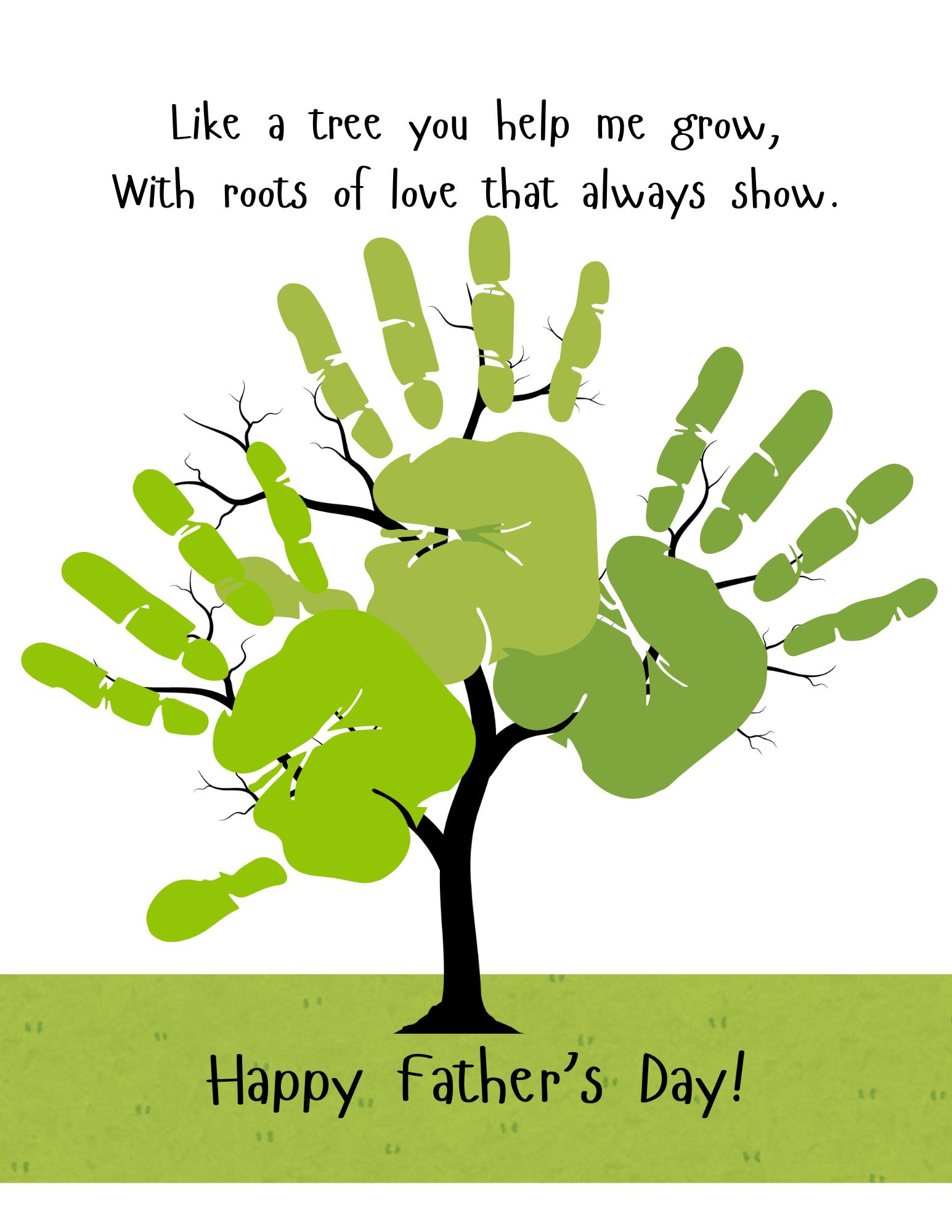 Father’s Day Handprint Tree Craft | "like a Tree You Help Me Grow" Poem ...