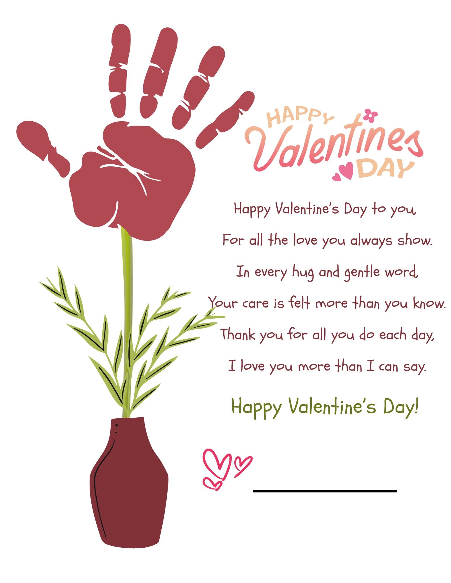 Valentine’s Day Poem for Parents Printable • From Child to Mom & Dad ...