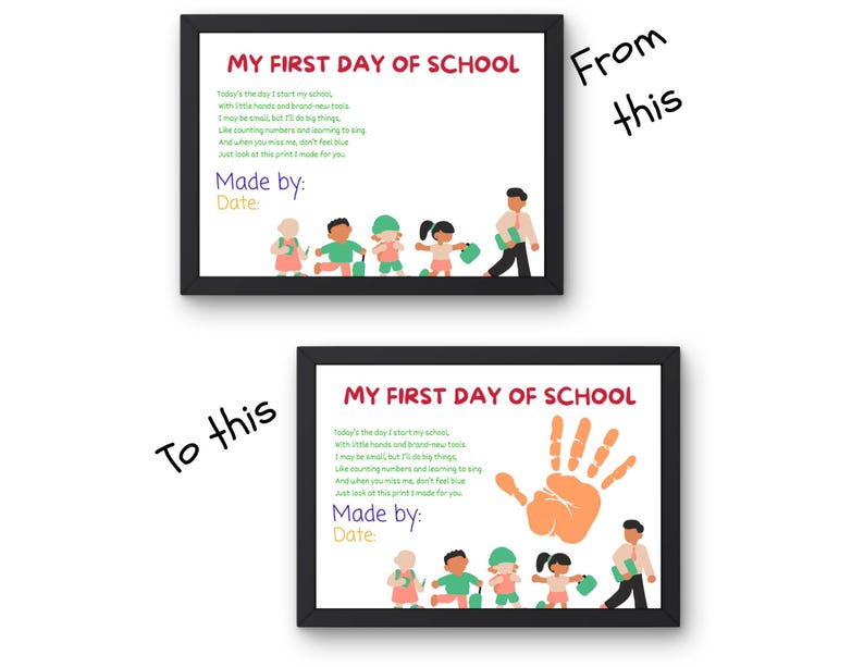 First Day of School Handprint Poem | Printable Keepsake | Little Hands ...
