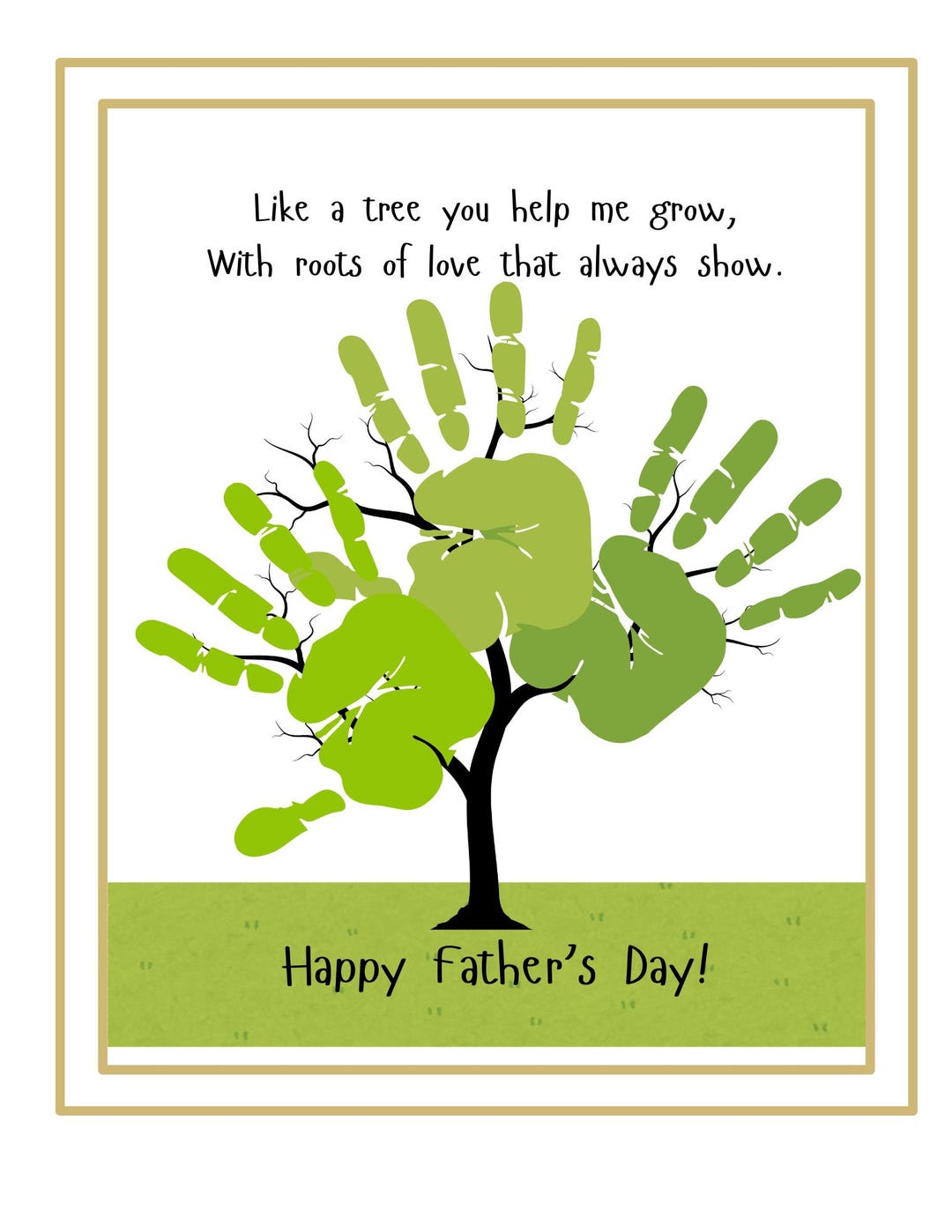 Father’s Day Handprint Tree Craft | "like a Tree You Help Me Grow" Poem ...