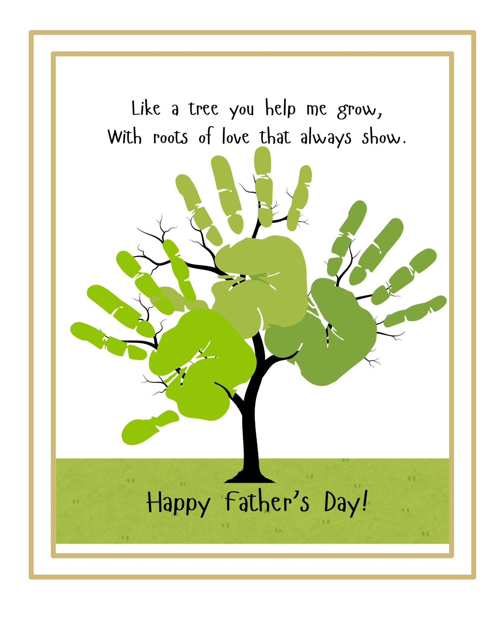 Father’s Day Handprint Tree Craft | "like a Tree You Help Me Grow" Poem ...