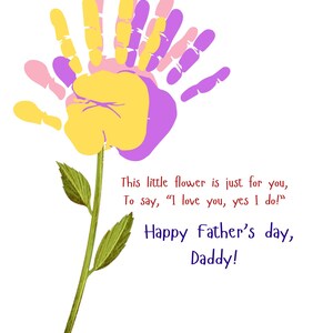 This Little Flower Handprint Craft | DIY Printable Gift From Kids ...