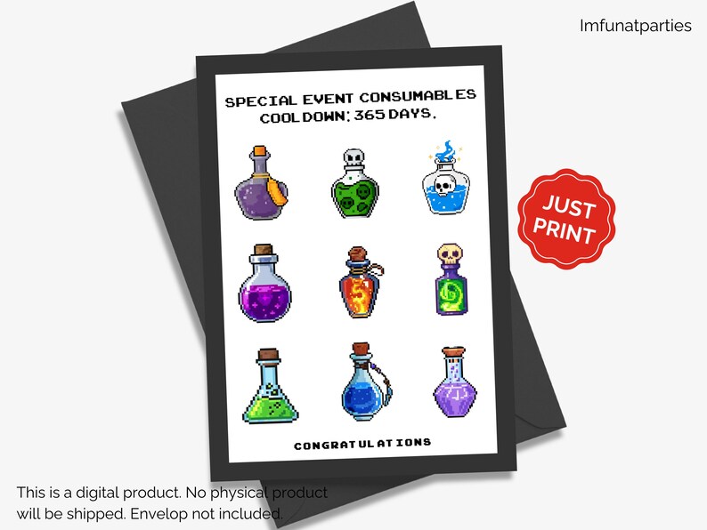 DND RPG Birthday Card Printable, Fantasy Gamer Special Event ...