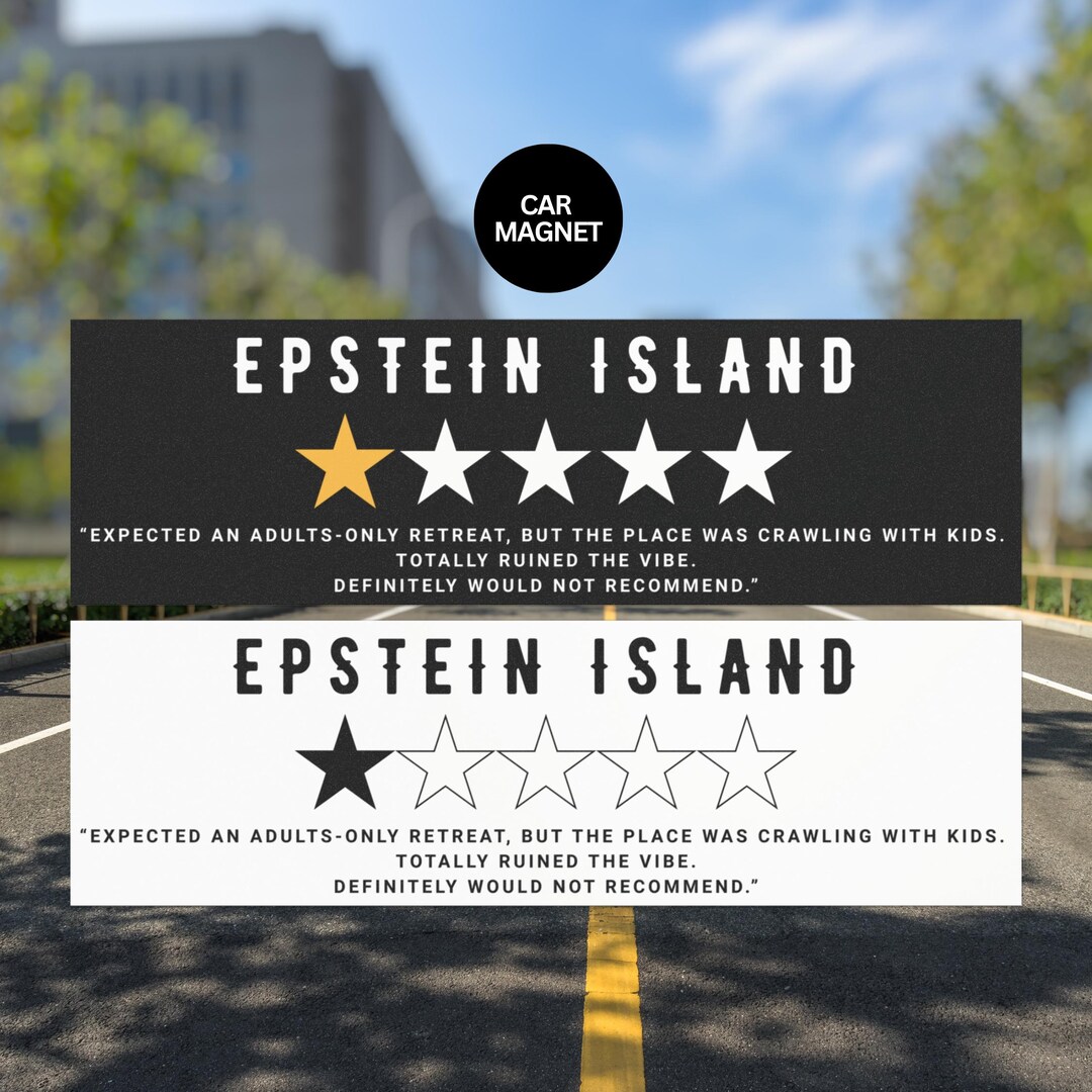 One-star Review Epstein Island Car Bumper Magnet, Dark Adult Humor ...