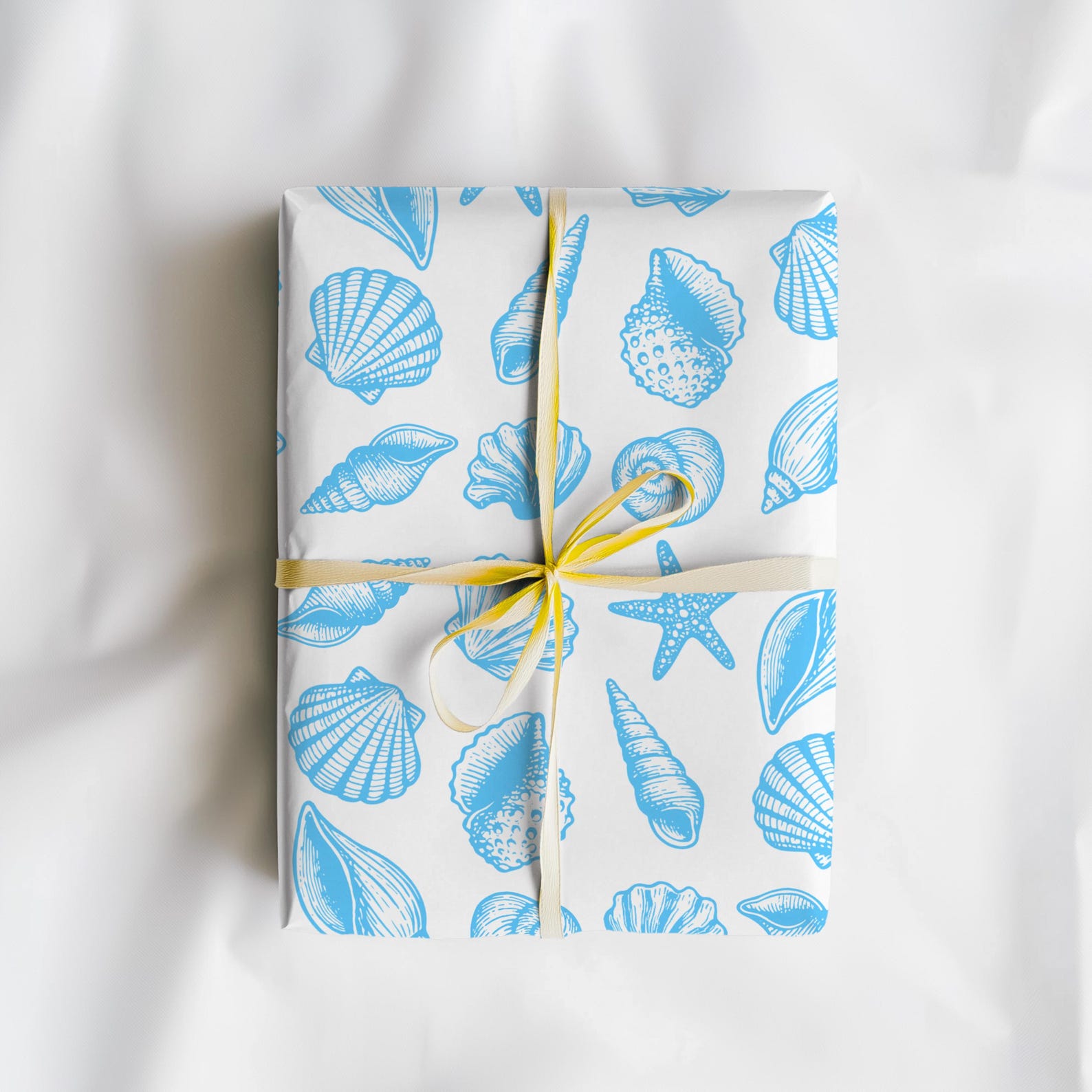Pink Sea Shells Wrapping Paper Beach Coastal Pattern Gift Wrap Roll for ...