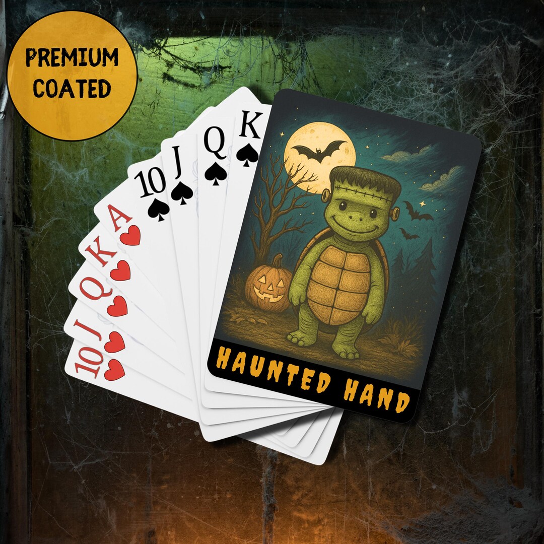 Halloween-themed Poker Playing Cards Turtle Frankeinstein Spooky Card ...