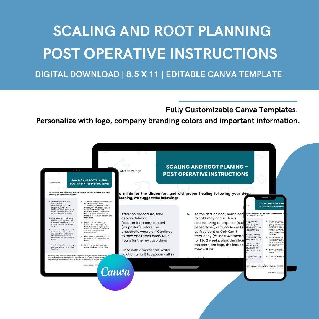 Scaling and Root Planning Post Op Instructions, Dental Aftercare ...