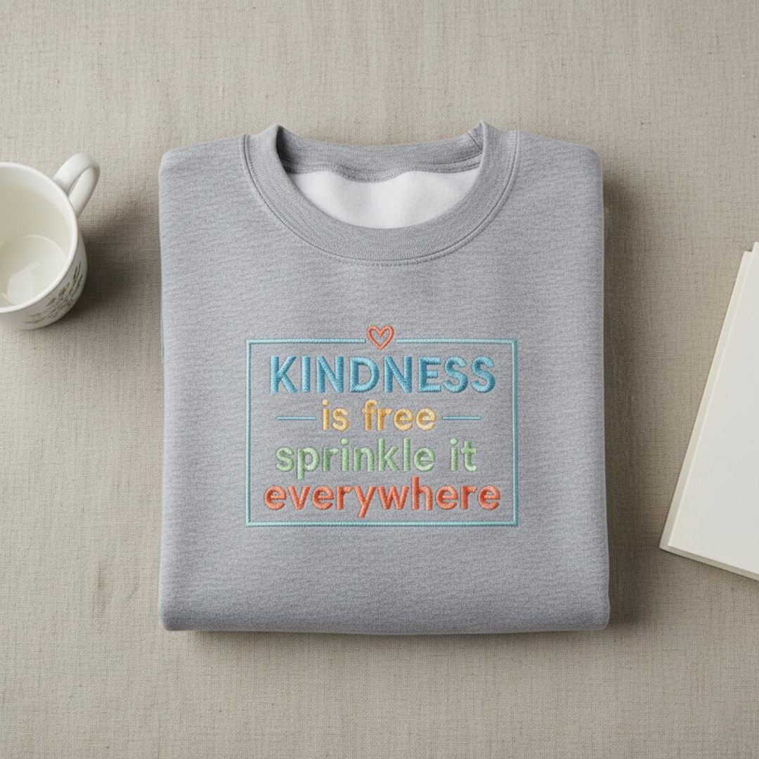 Kindness is Free Sprinkle It Everywhere Embroidered Sweatshirt ...