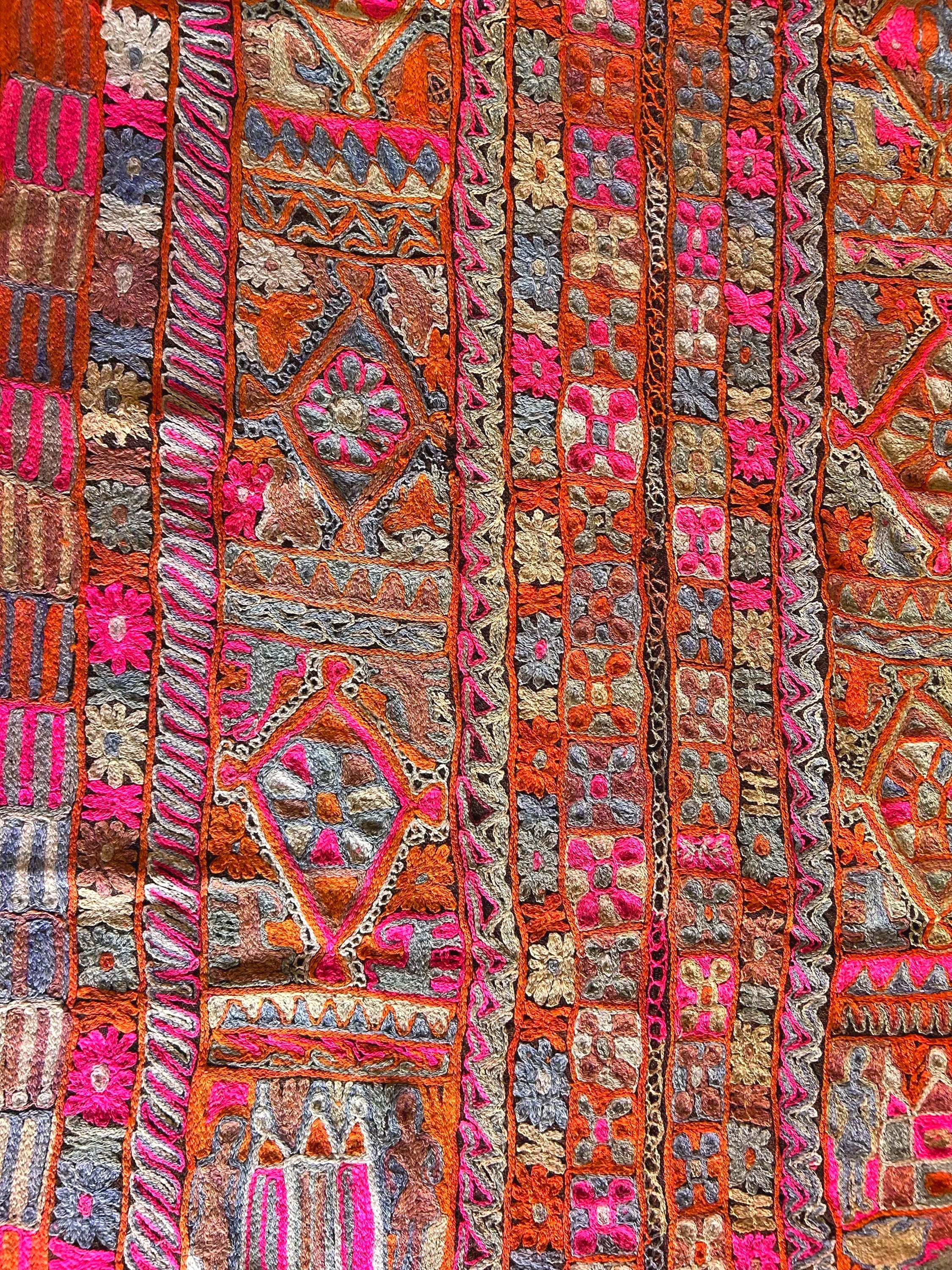 Embroidered Arab Iraqi Antique Tribal Artisanal Wool Textile Rug 5x8 Ft ...