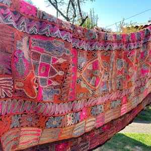 Embroidered Arab Iraqi Antique Tribal Artisanal Wool Textile Rug 5x8 Ft ...