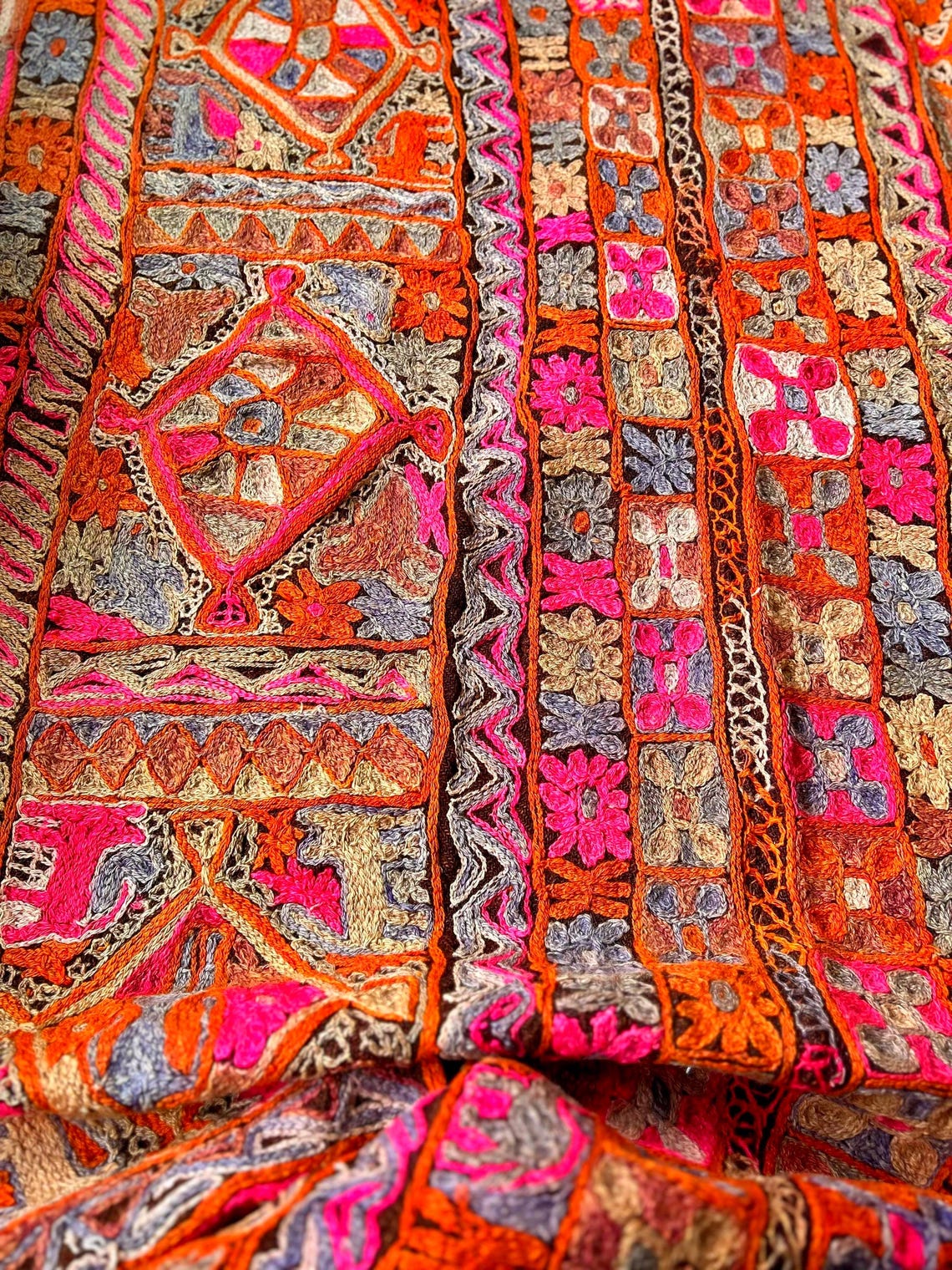 Embroidered Arab Iraqi Antique Tribal Artisanal Wool Textile Rug 5x8 Ft ...