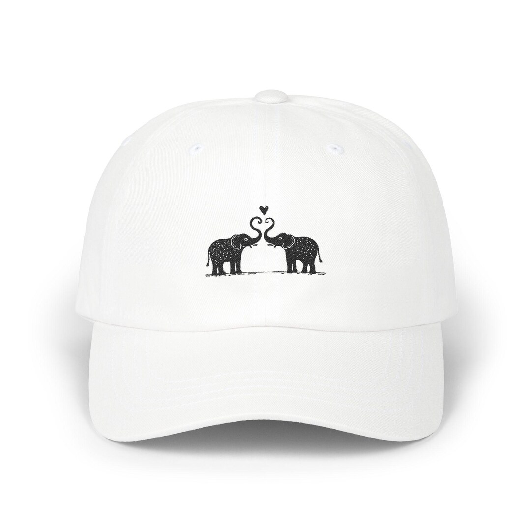 Elephant Love Classic Dad Cap, Cute Animal Dad Hat, Elephant Design Cap ...