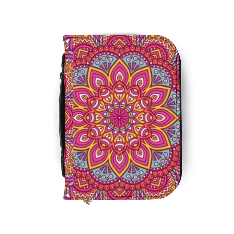 Colorful Mandala Bible Cover | Floral Art Case for Journals, Faith ...