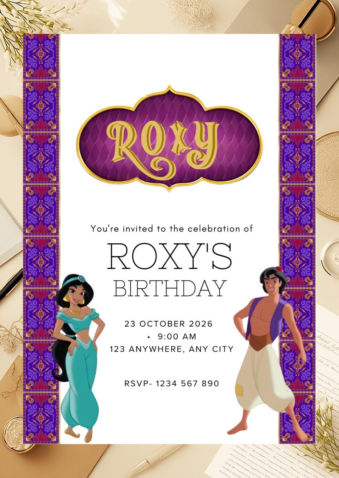 Magic Lamp Birthday Invitation | Editable Kids Party Invite Template ...