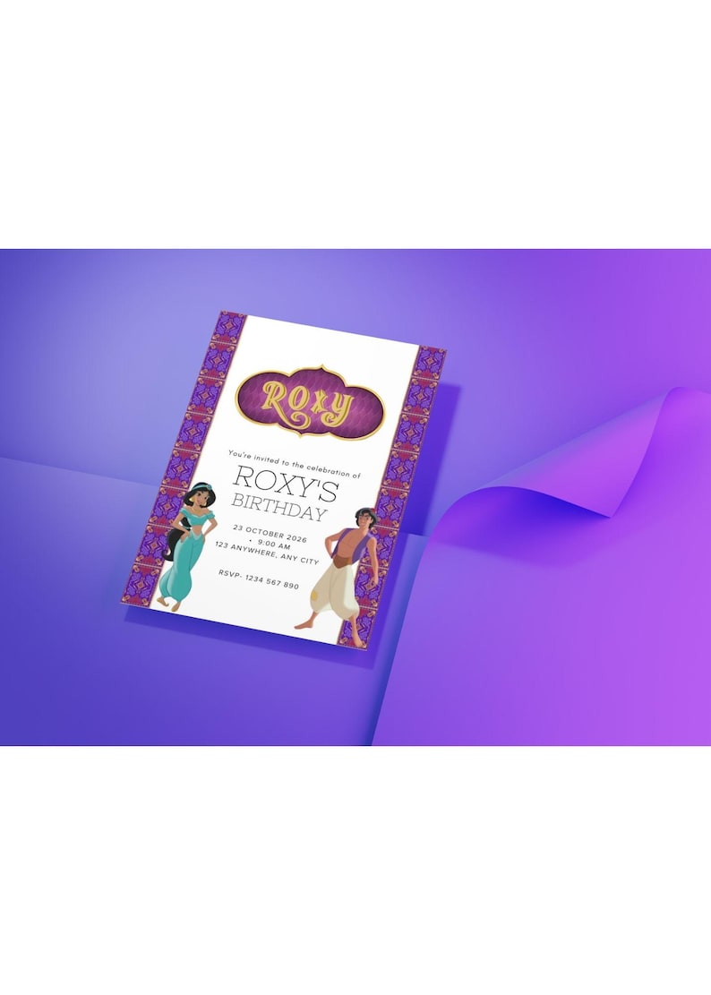 Magic Lamp Birthday Invitation | Editable Kids Party Invite Template ...