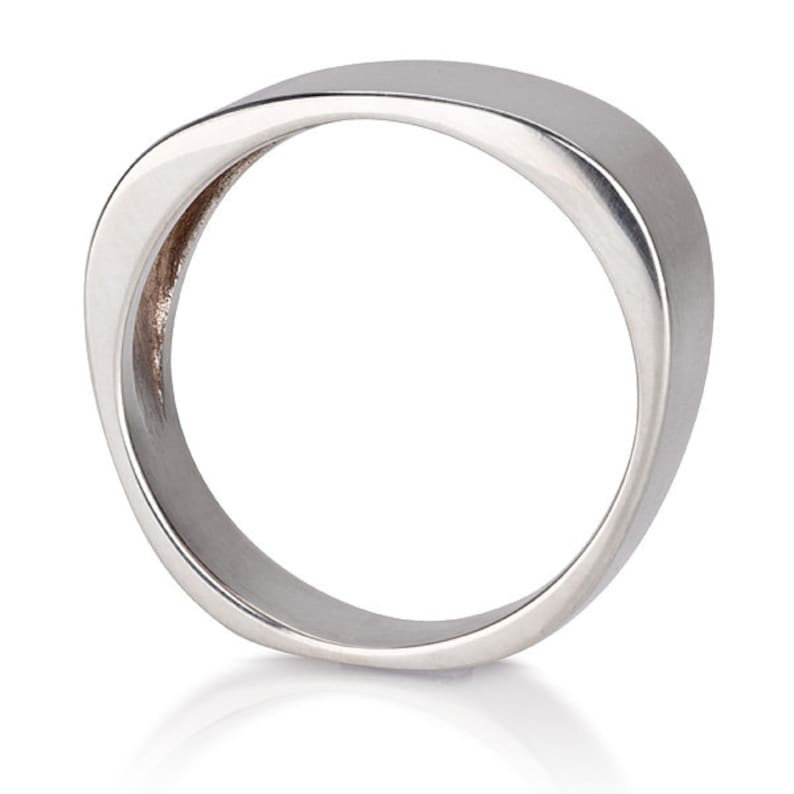Square and Scratched Silver Ring for Man - Etsy
