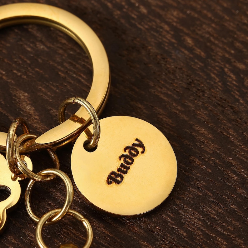 Custom Pet Name & Birthstone Keychain, Paw Print Memory Locket for Pet ...