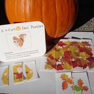 Printable Fall Puzzles for Children - Etsy