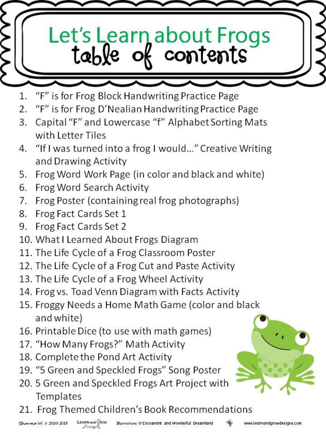 Let's Learn About Frogs Themed Learning Unit - Etsy