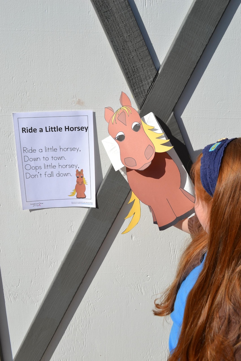 Horse Puppet Art Project With Nursery Rhyme Poster - Etsy