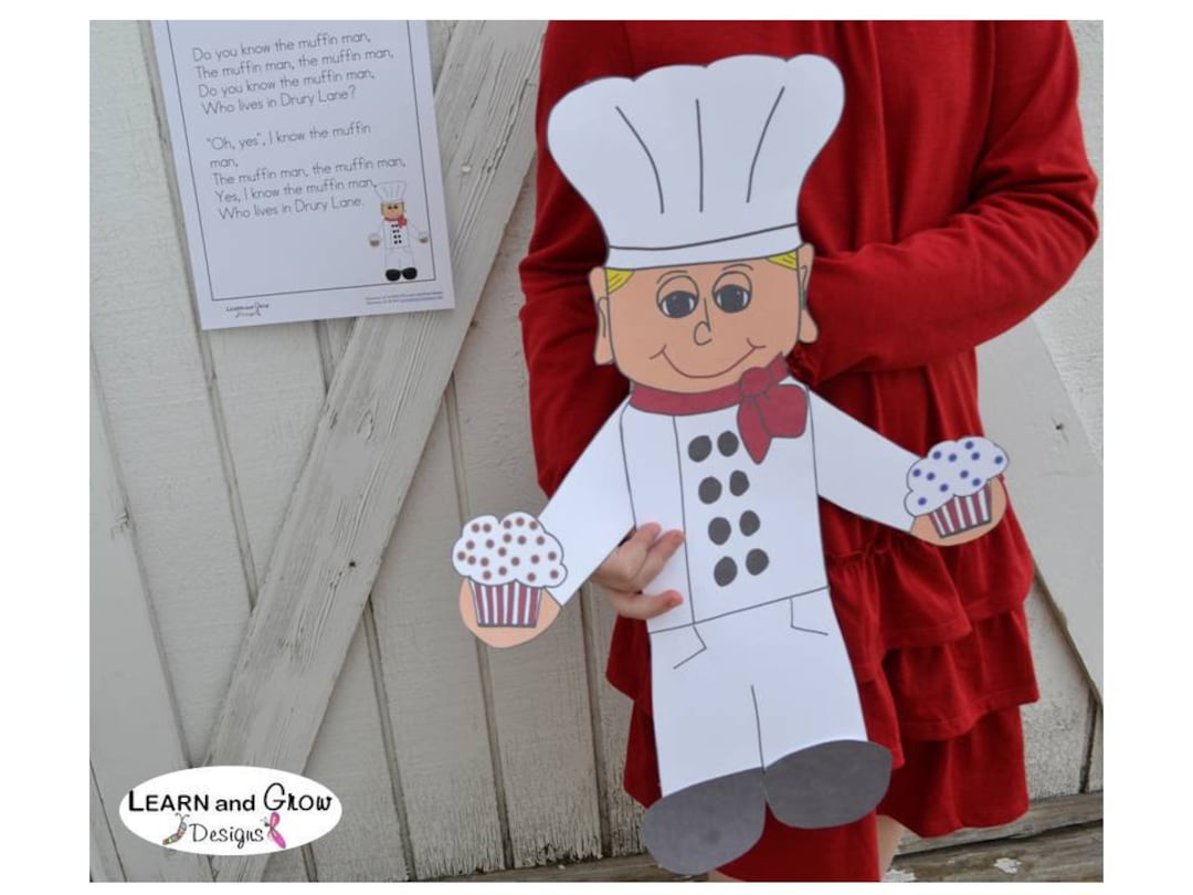 The Muffin Man Puppet Art Project and Nursery Rhyme Poster - Etsy
