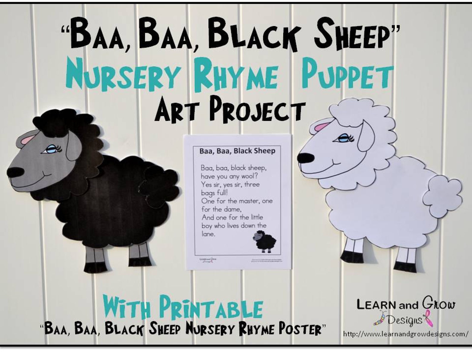 Baa, Baa, Black Sheep Puppet Art Project and Nursery Rhyme Poster - Etsy