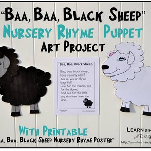 Baa, Baa, Black Sheep Puppet Art Project and Nursery Rhyme Poster - Etsy