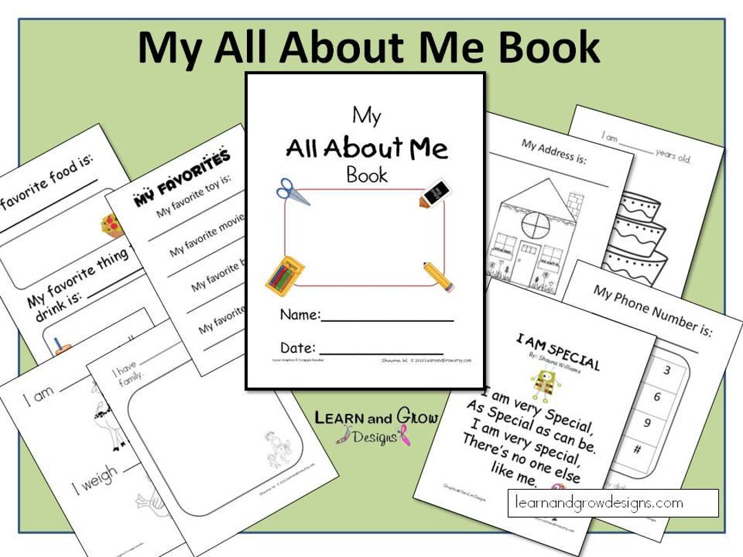 My All About Me Book - Etsy