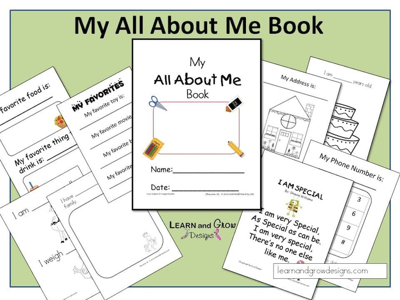 My All About Me Book - Etsy