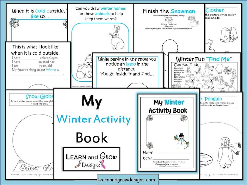 My Winter Activity and Drawing Book for Kids - Etsy